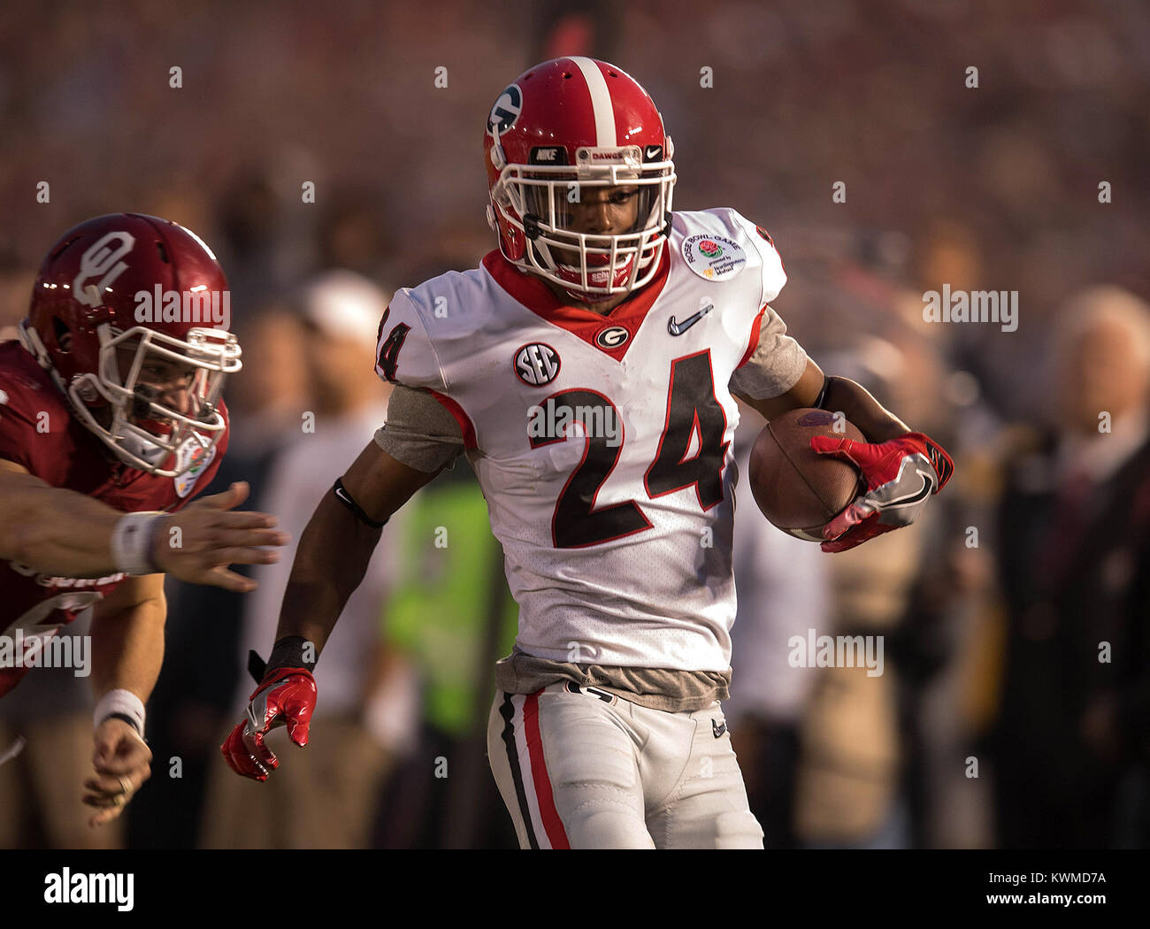 Pasadena, CA. 1st Jan, 2018. Georgia defensive back (24) Dominick ...