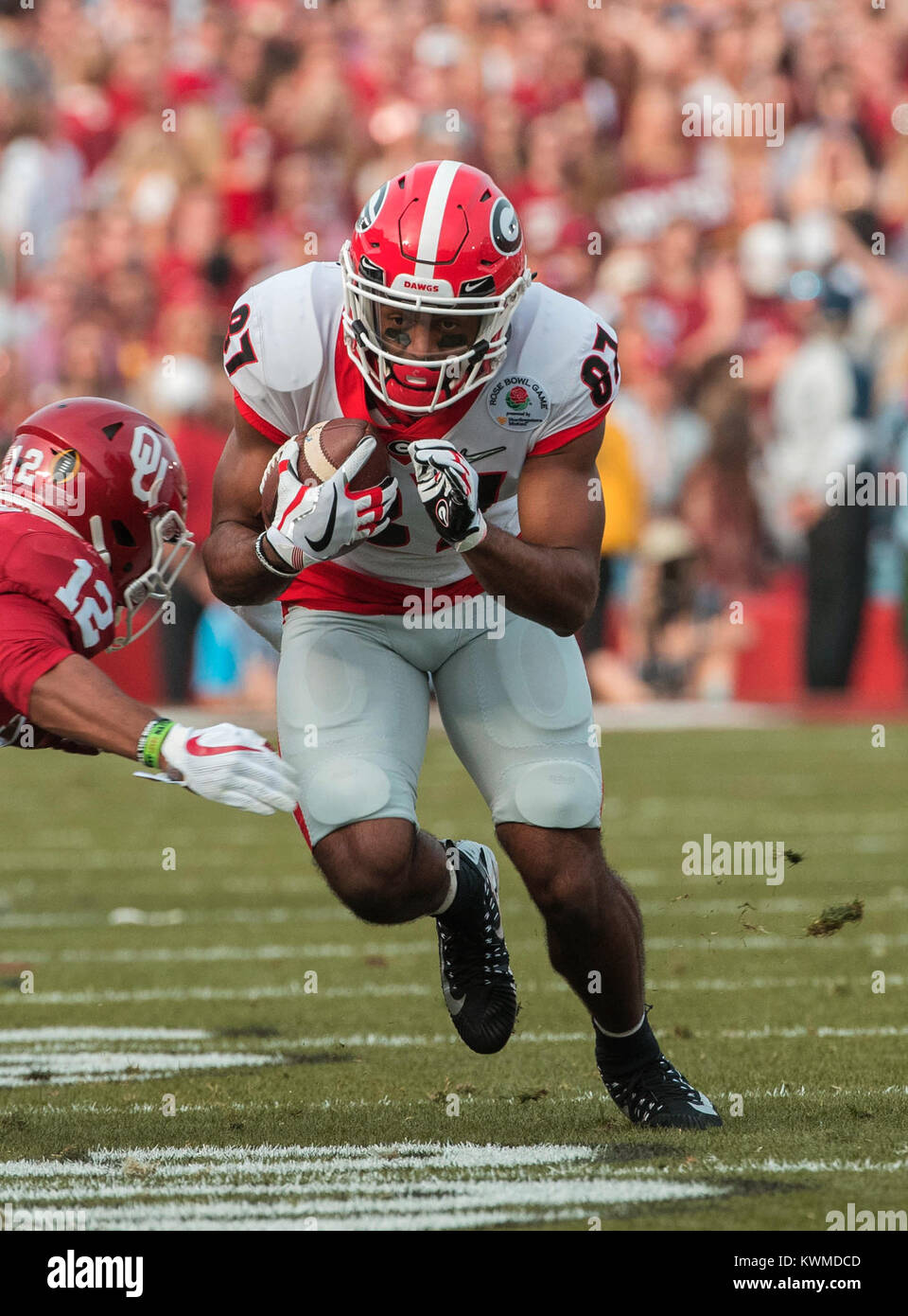 Pasadena, CA. 1st Jan, 2018. Georgia tight end (87) Miles McGinty makes ...