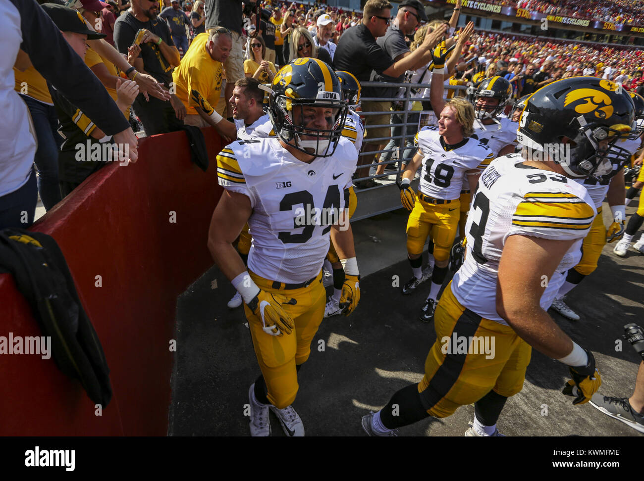 Ames, Iowa, USA. 9th Sep, 2017. Iowa Hawkeyes linebacker Kristian Welch ...