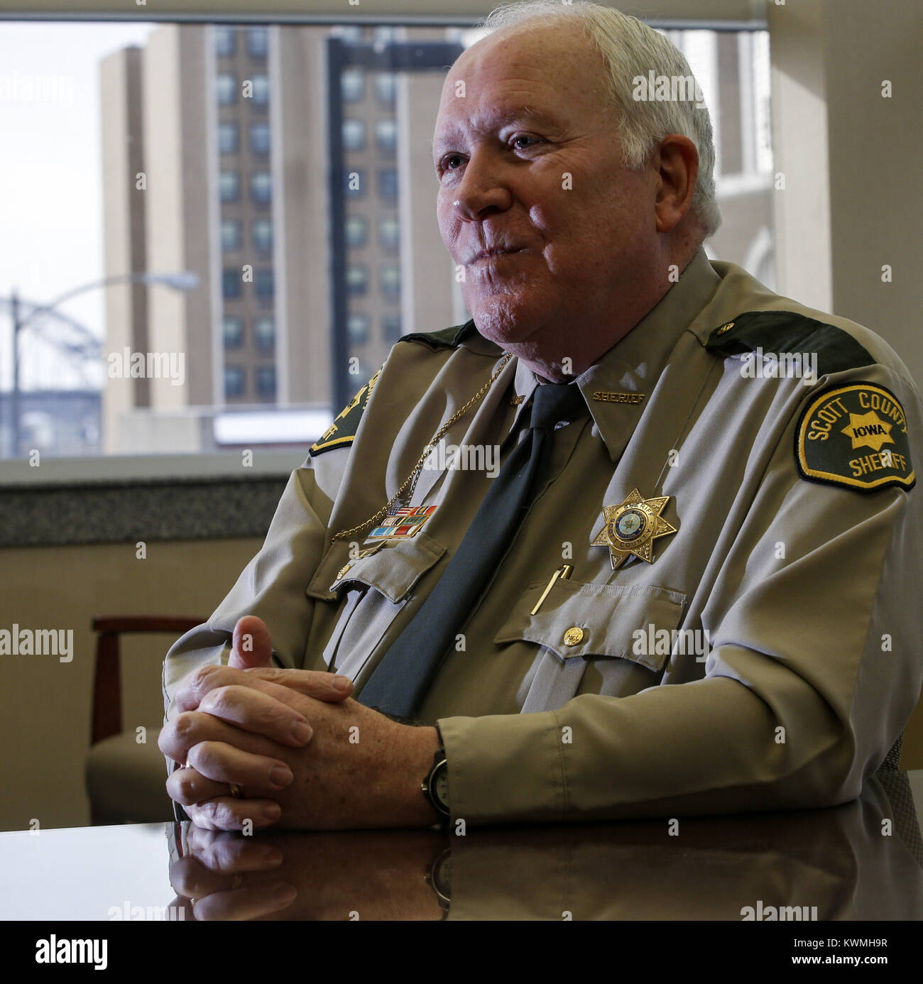 Davenport, Iowa, USA. 14th Dec, 2016. Sheriff Dennis Conard sits down ...