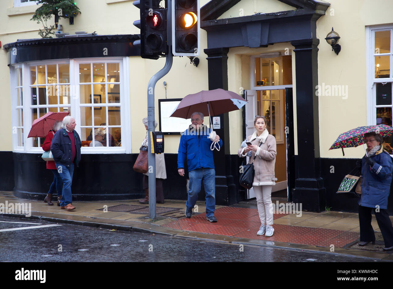 Wetherby, UK. 4th Jan, 2018. Grey and dismal on market day in Wetherby ...