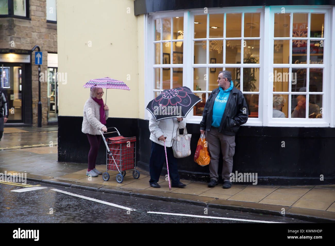 Wetherby, UK. 4th Jan, 2018. Grey and dismal on market day in Wetherby ...