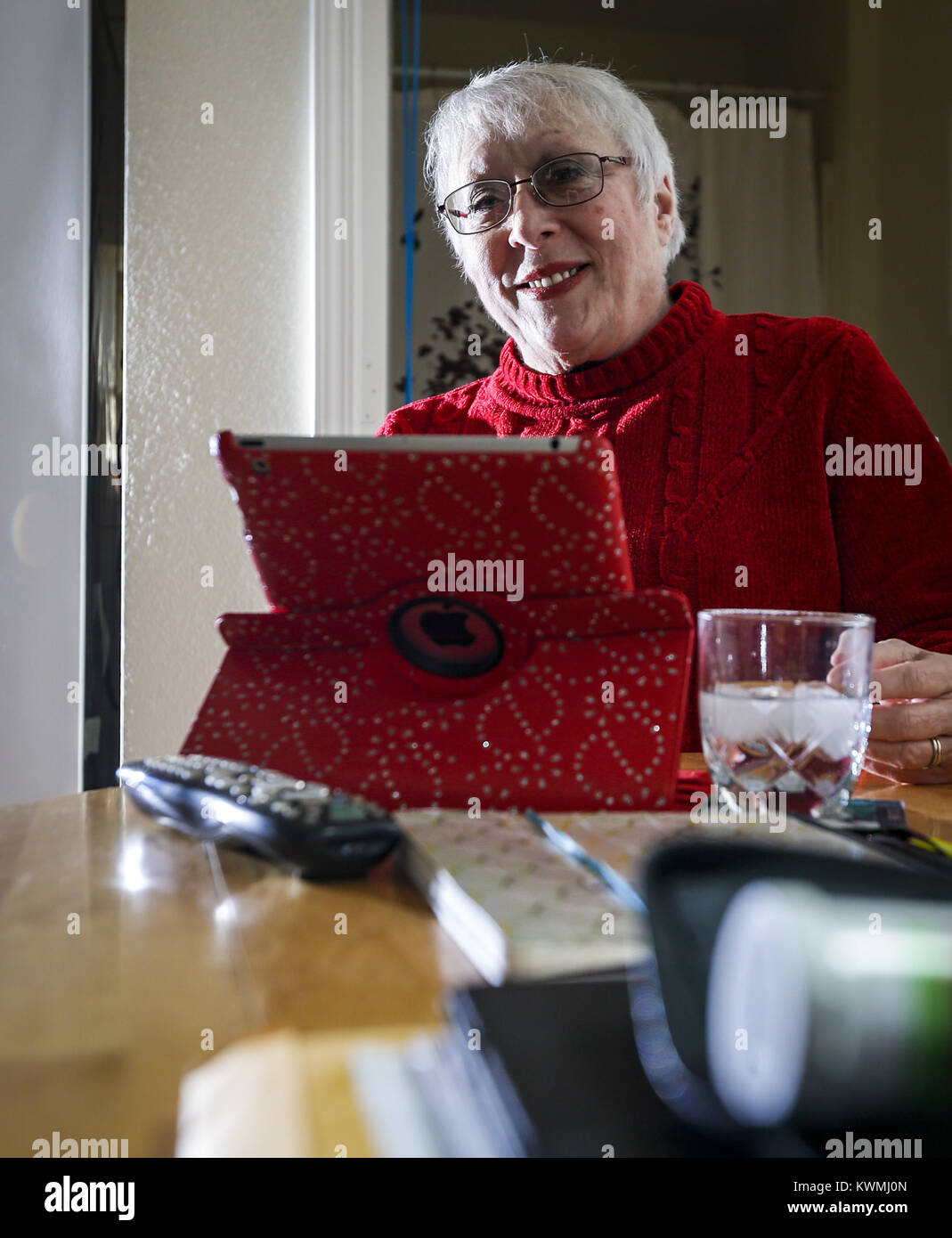 Moline, Iowa, USA. 13th Dec, 2016. Suz Latham of Moline poses for a ...