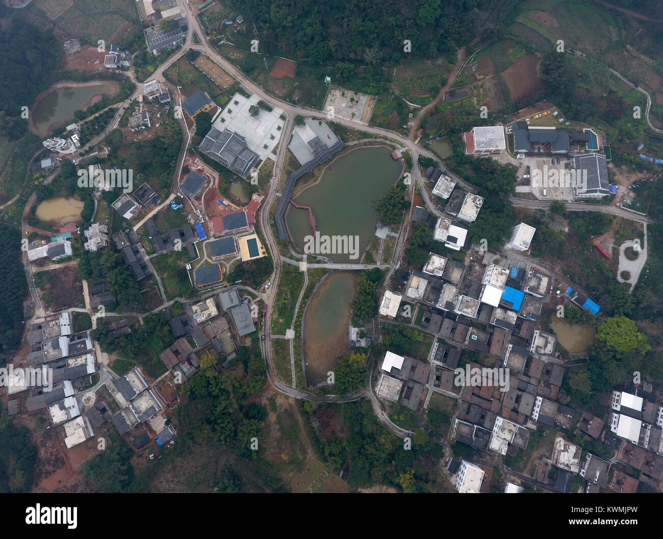 Nanning. 4th Jan, 2018. Photo taken from above on Jan. 4, 2018 shows ...