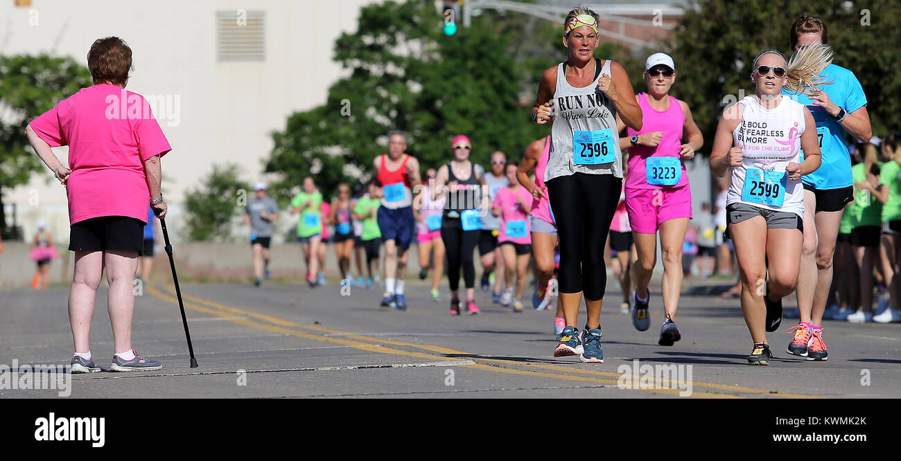 Moline, Iowa, USA. 9th June, 2017. Jackie Mital of Moline, a year and a ...