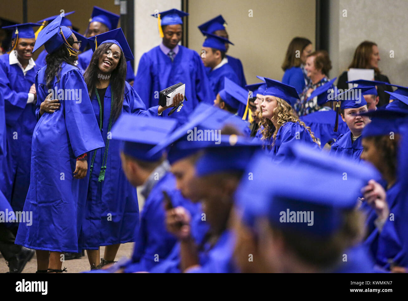 Moline, Iowa, USA. 4th June, 2017. Graduates get themselves seated in ...