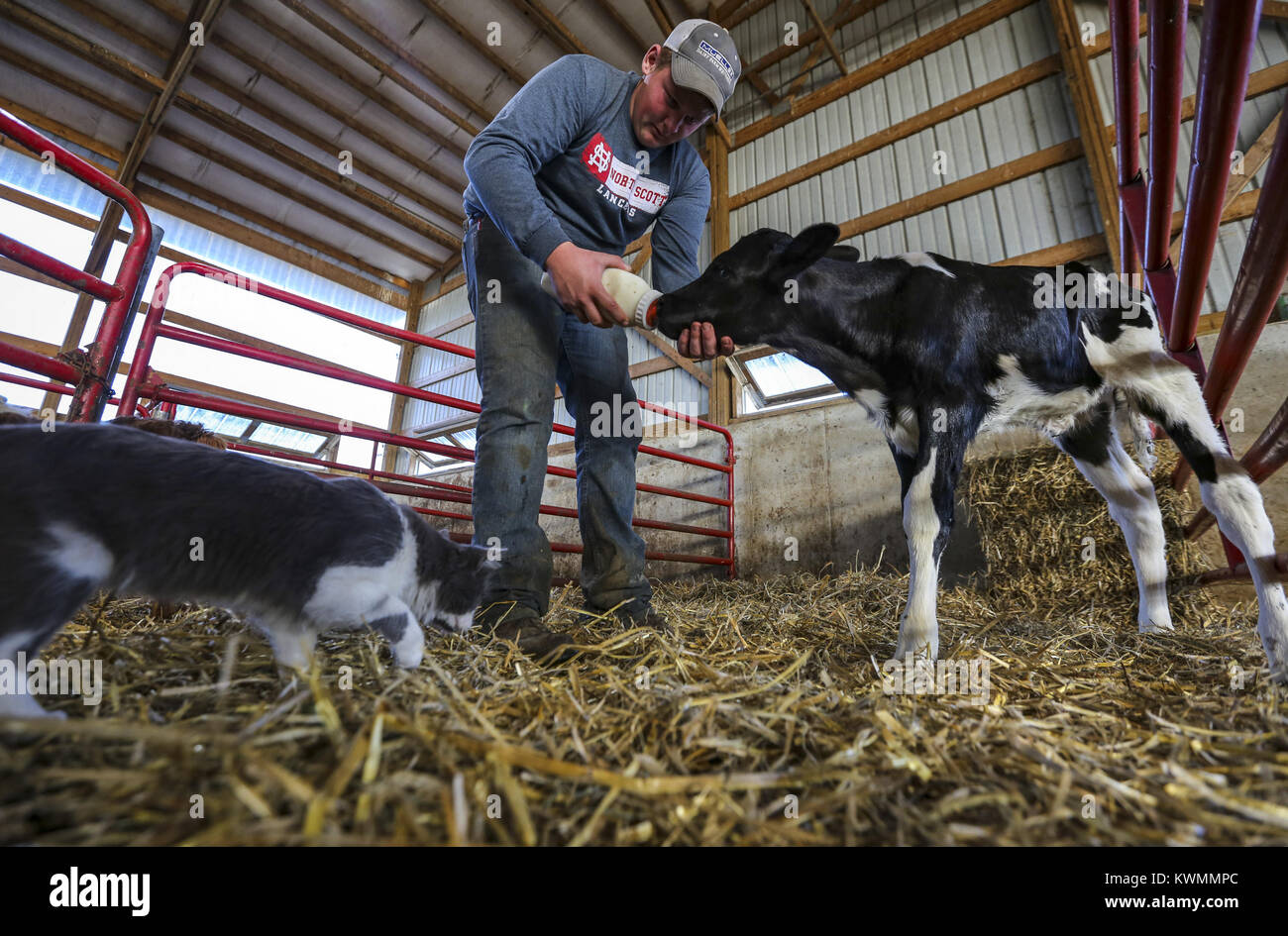 Long Grove, Iowa, USA. 9th Oct, 2017. North Scott student Collin ...