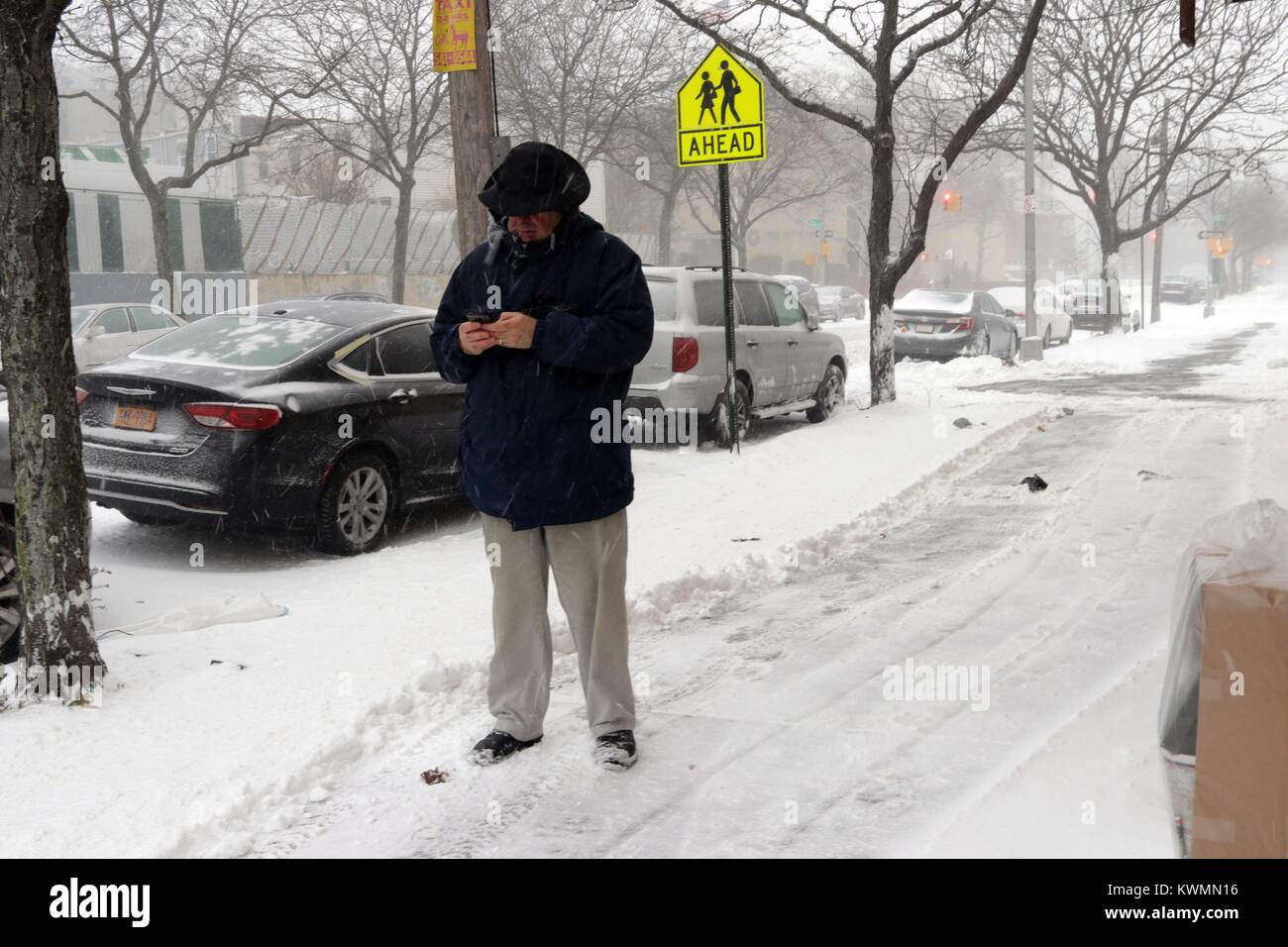The Bronx, New York, NY, US. 4th. Jan, 2018. The first winter storm, of ...
