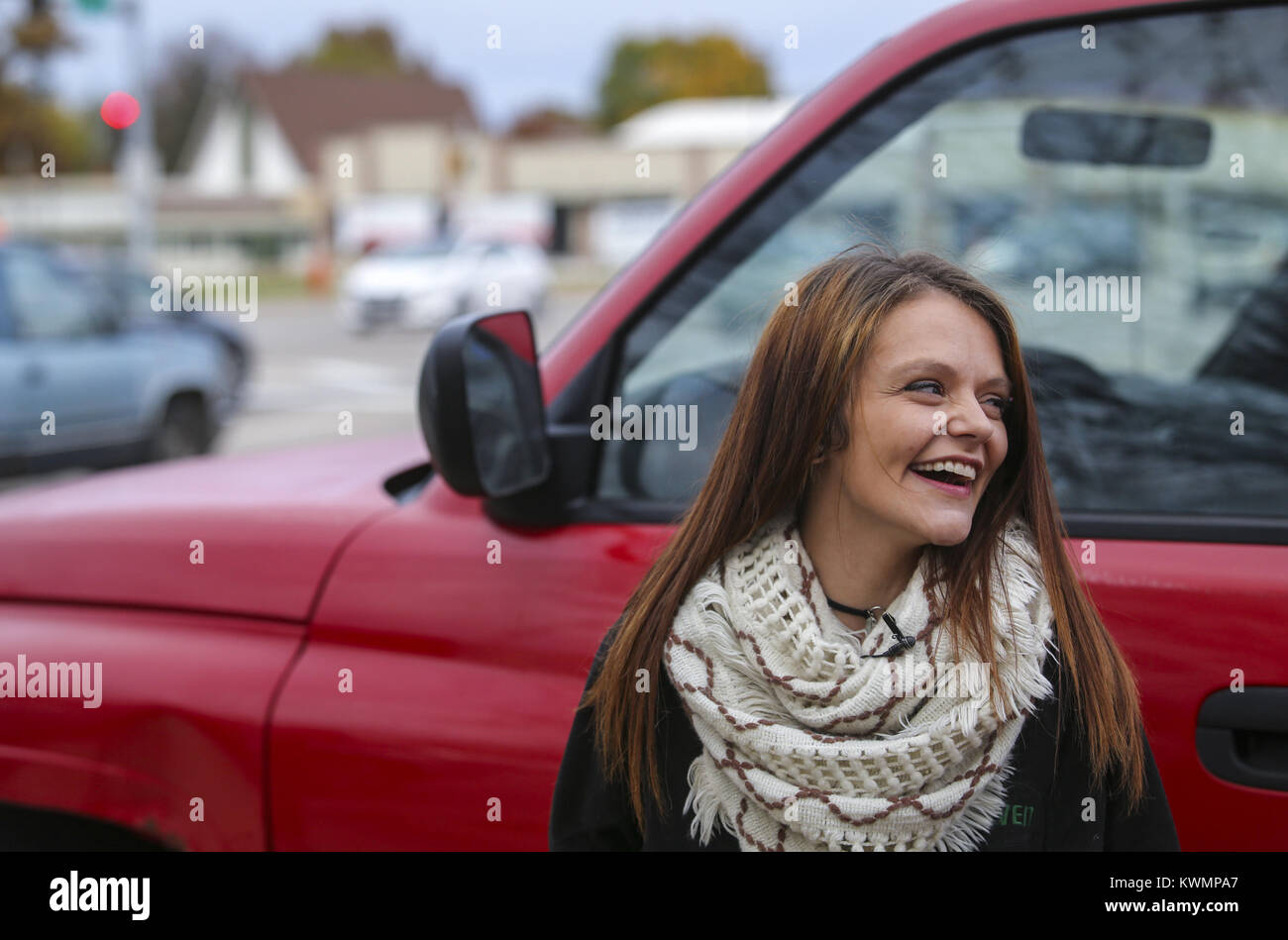 Moline, Iowa, USA. 6th Nov, 2017. Courtney Groharing of Moline smiles ...