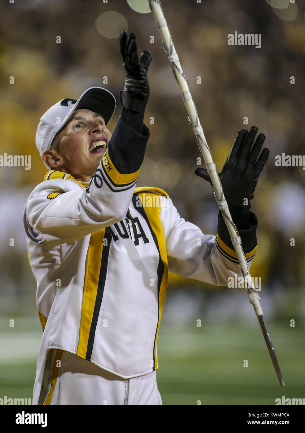 Iowa City, Iowa, USA. 23rd Sep, 2017. Iowa drum major Isaac Anderson ...
