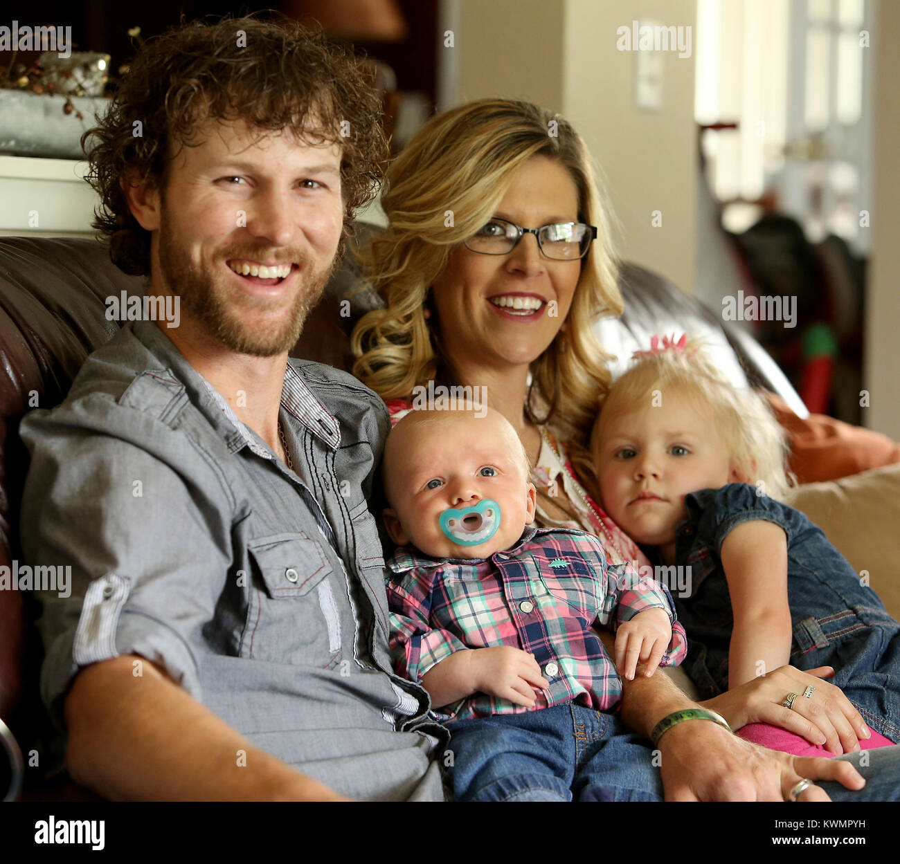 Dallas Center, Iowa, USA. 21st May, 2017. The Fry family, Curtis, his ...