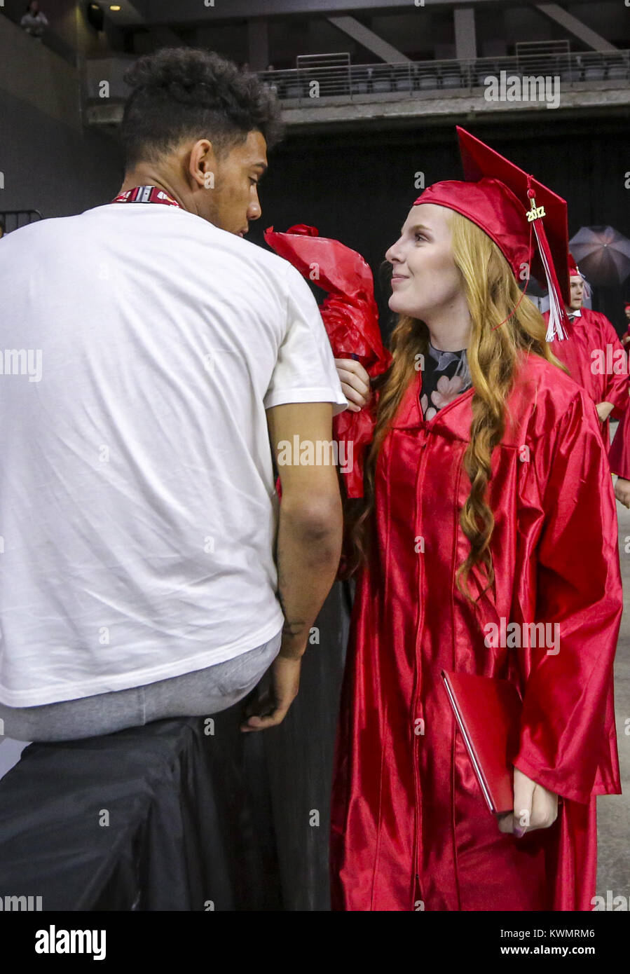 Moline, Iowa, USA. 4th June, 2017. Graduate Miranda Patterson receives ...