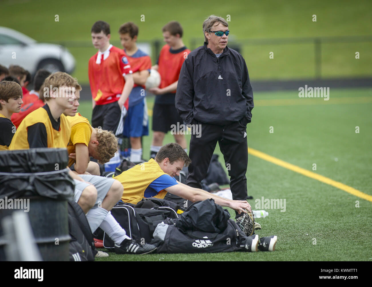 Bettendorf, Iowa, USA. 14th Apr, 2017. Head Coach Ben Pennington ...