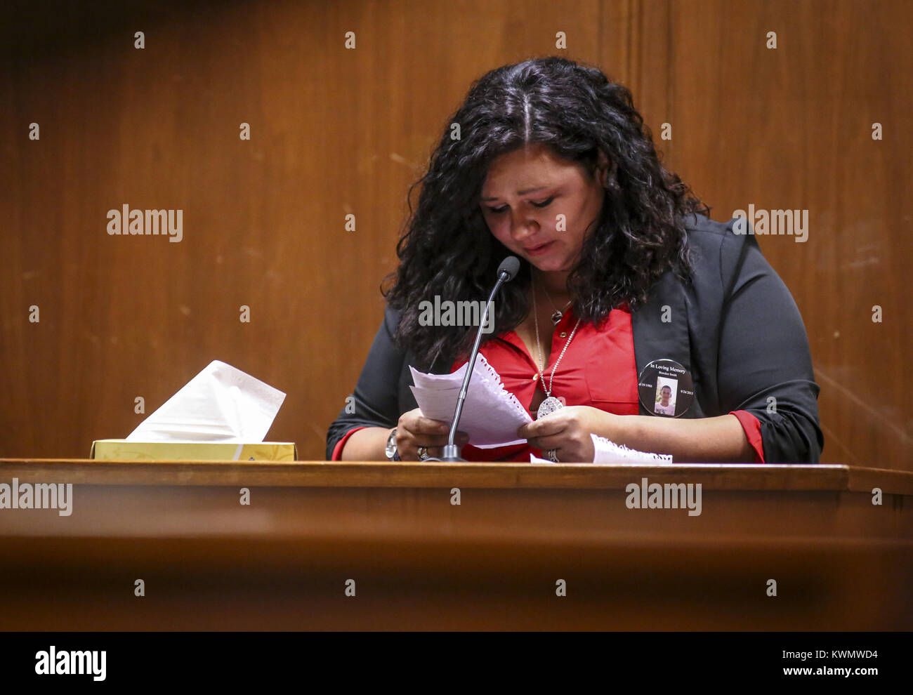 Davenport, Iowa, USA. 16th Mar, 2017. Sharice Hanson, sister of Brandon ...