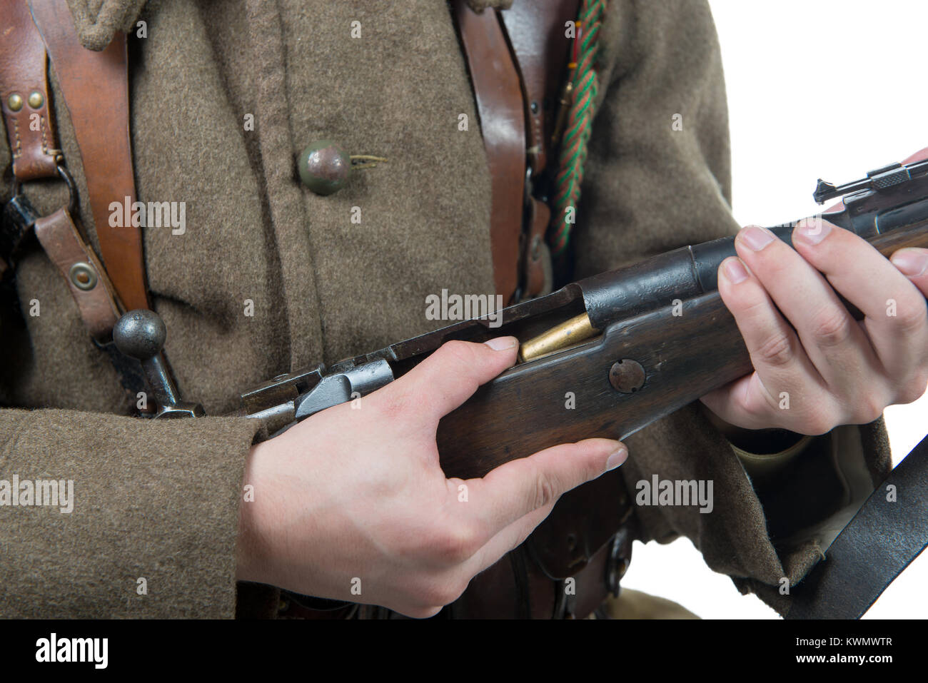 a french soldier 1940 loading his rifle Stock Photo - Alamy