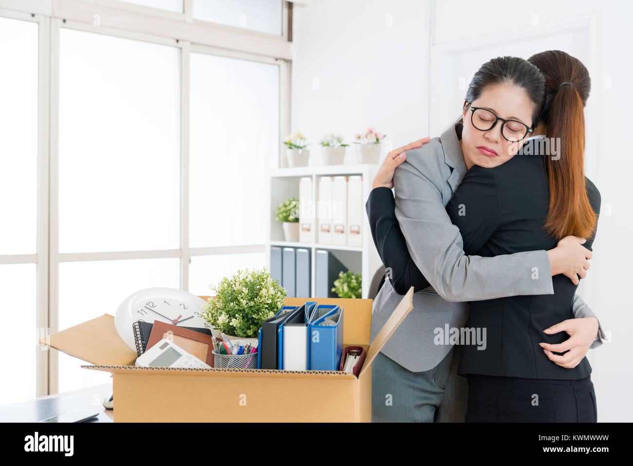 sad crying business manager is layoff from company feeling depression ...