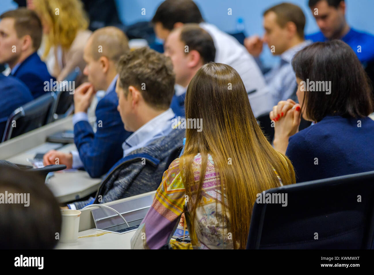 People attend business conference in congress hall Stock Photo - Alamy