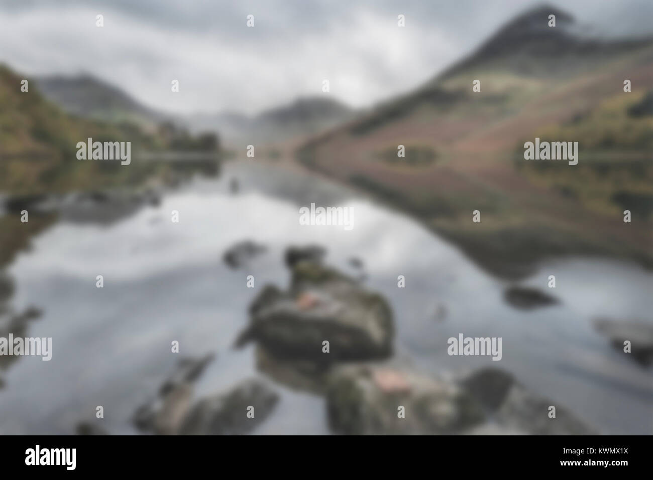 Abstract landscape image with blur filter for use in designs as a ...