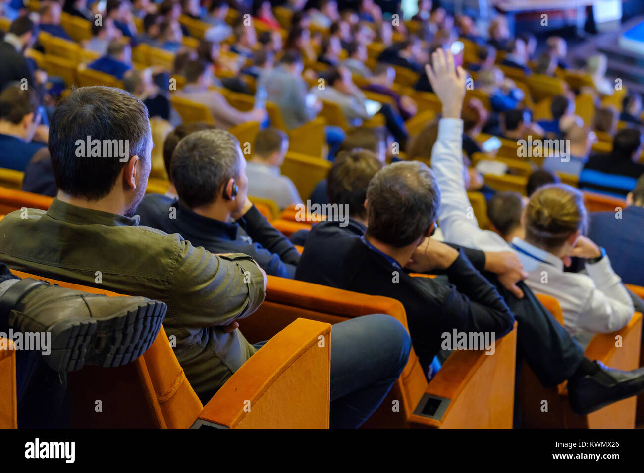 People attend business conference in congress hall Stock Photo - Alamy
