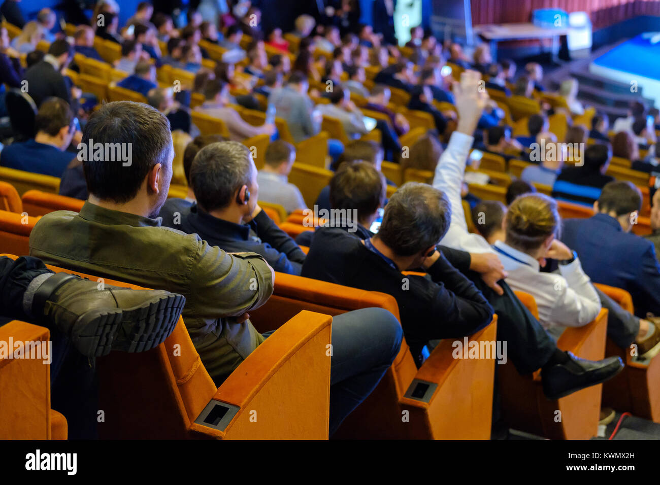 People attend business conference in congress hall Stock Photo - Alamy