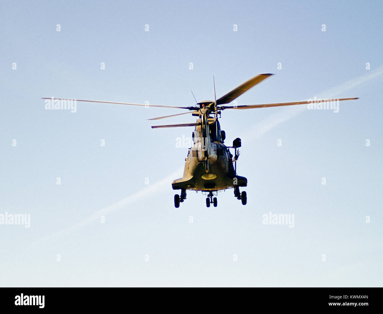 Military helicopter from the back Stock Photo - Alamy