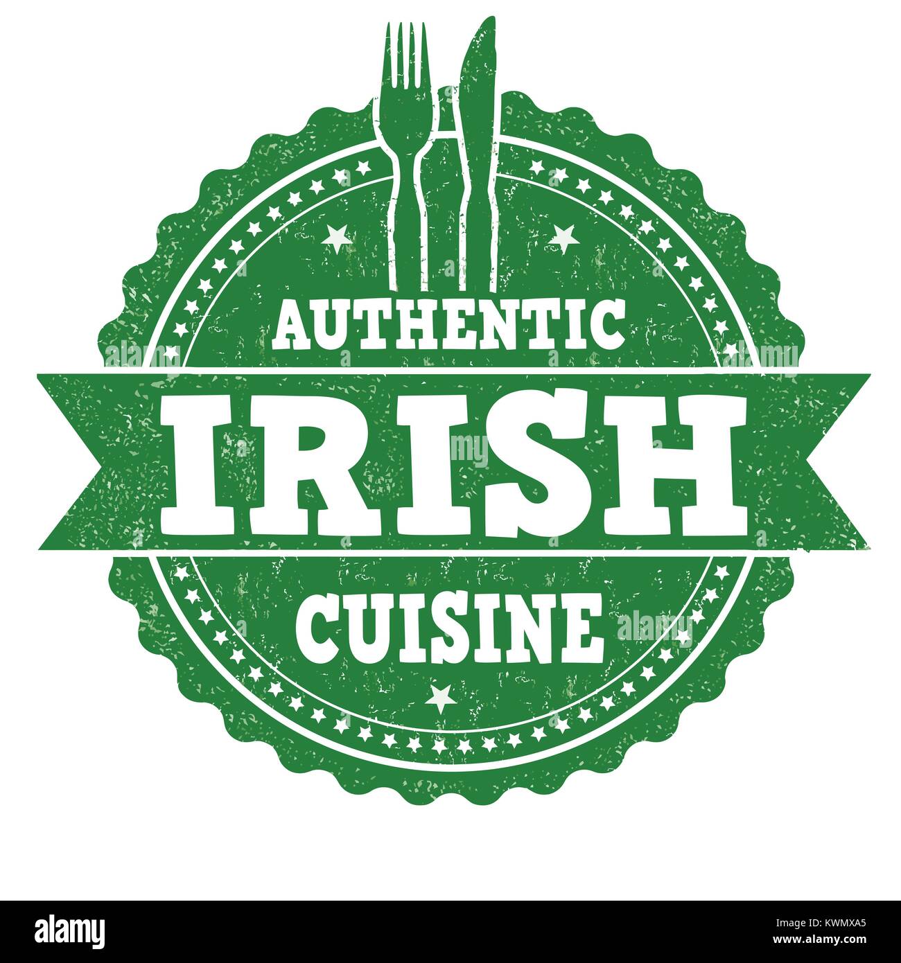 Authentic irish cuisine grunge rubber stamp on white background, vector ...