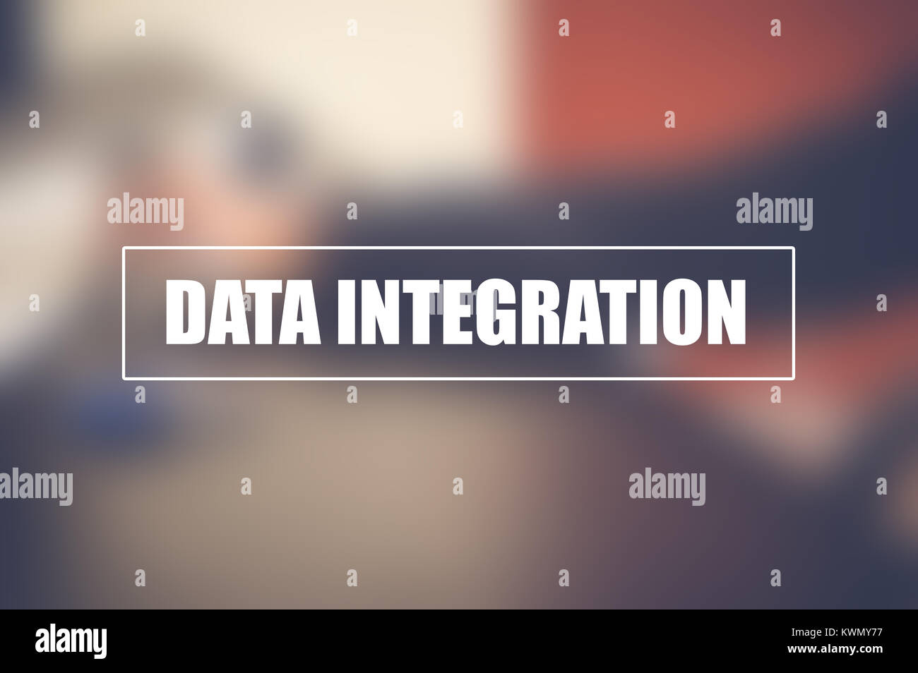 data integration with business blurring background Stock Photo - Alamy