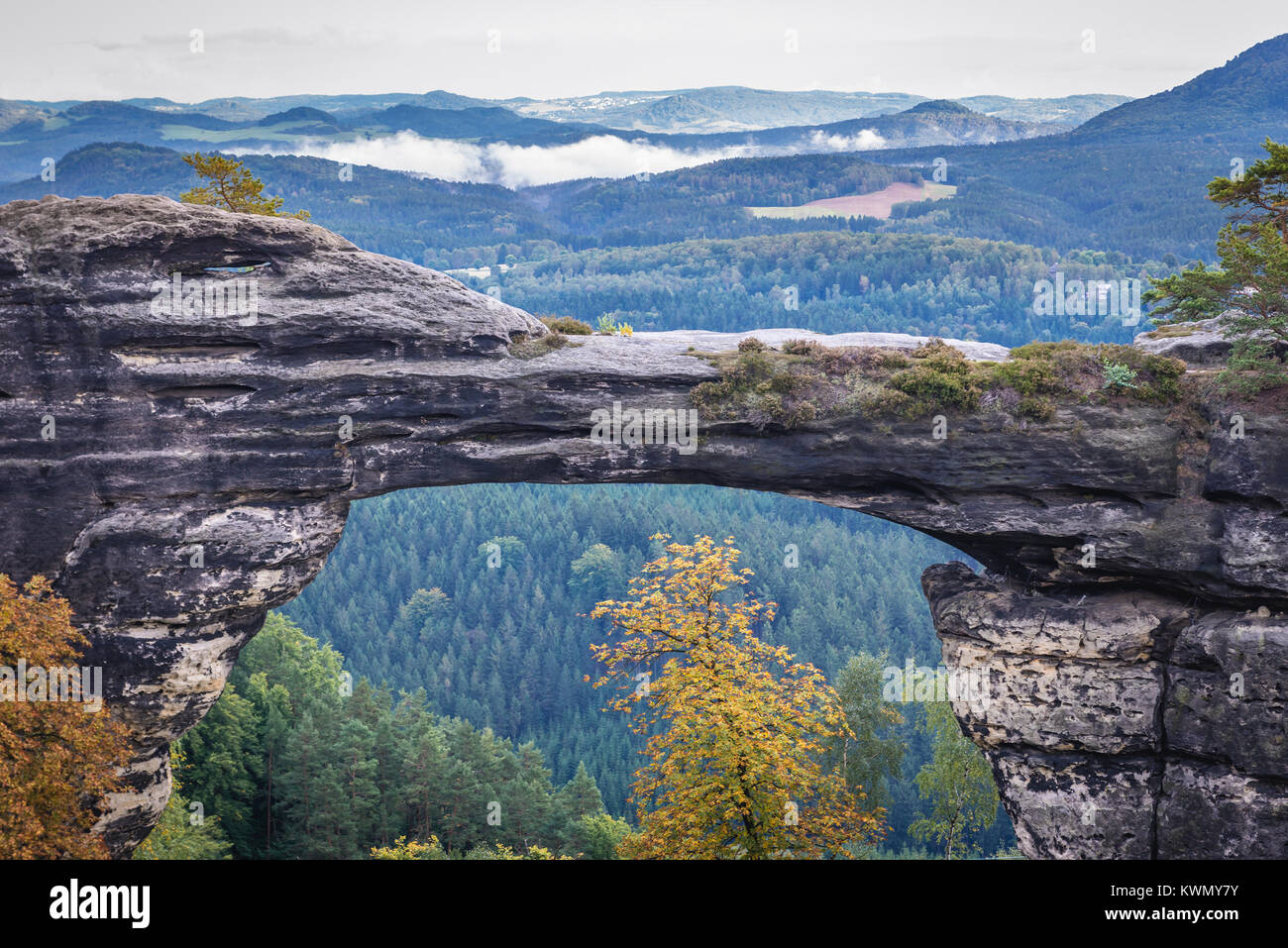 Largest natural sandstone arch in Europe called Pravcicka Brana in ...