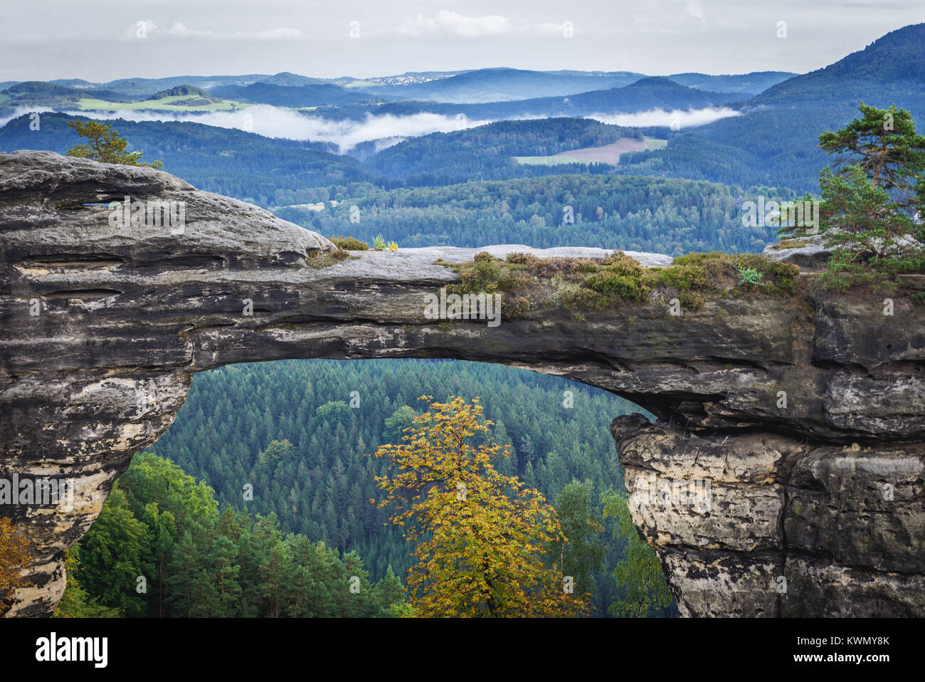 Largest natural sandstone arch in Europe called Pravcicka Brana in ...