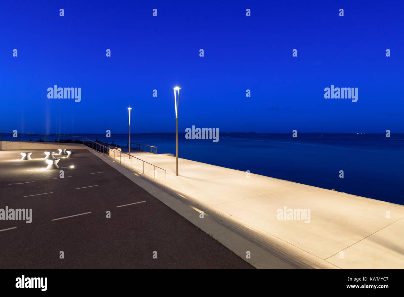 Promenade at Aarhus in Denmark, night scene Stock Photo - Alamy