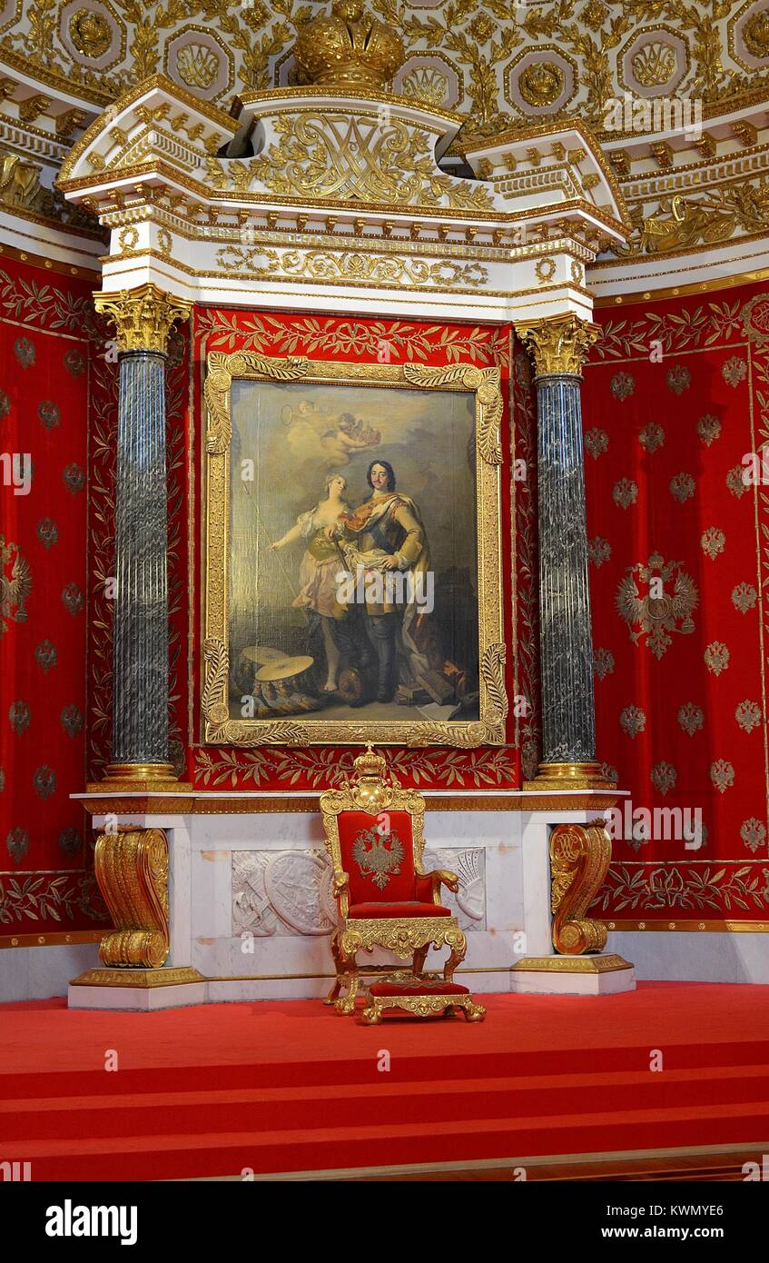 TSAR'S THRONE, WINTER PALACE (THE HERMITAGE) IN ST. PETERSBURG, RUSSIA ...