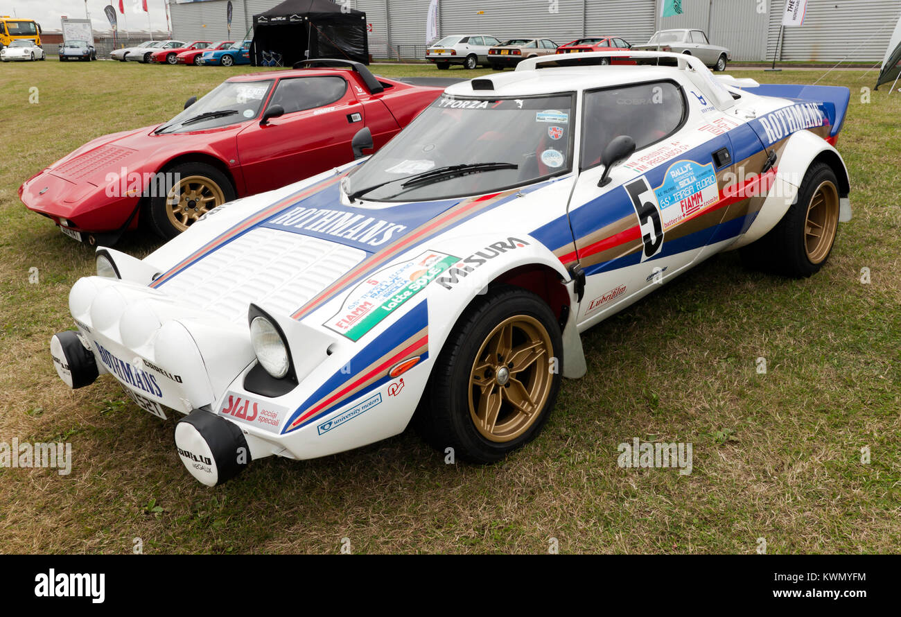 Three-quarter front view of a 1979 Lancia Hawk HF Stratos 3000, on ...