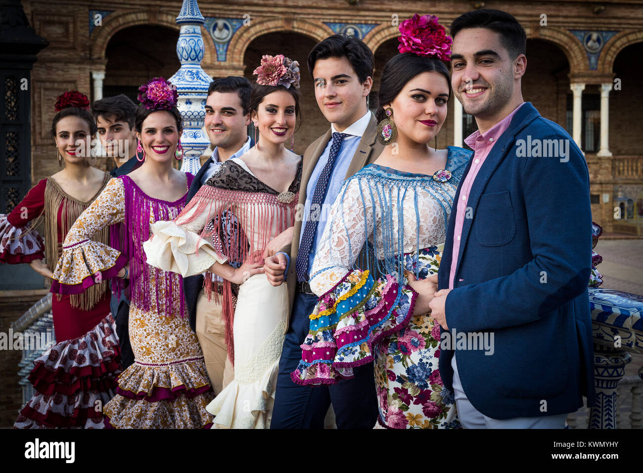 Group portrait of handsome men posing with beautiful women with ...