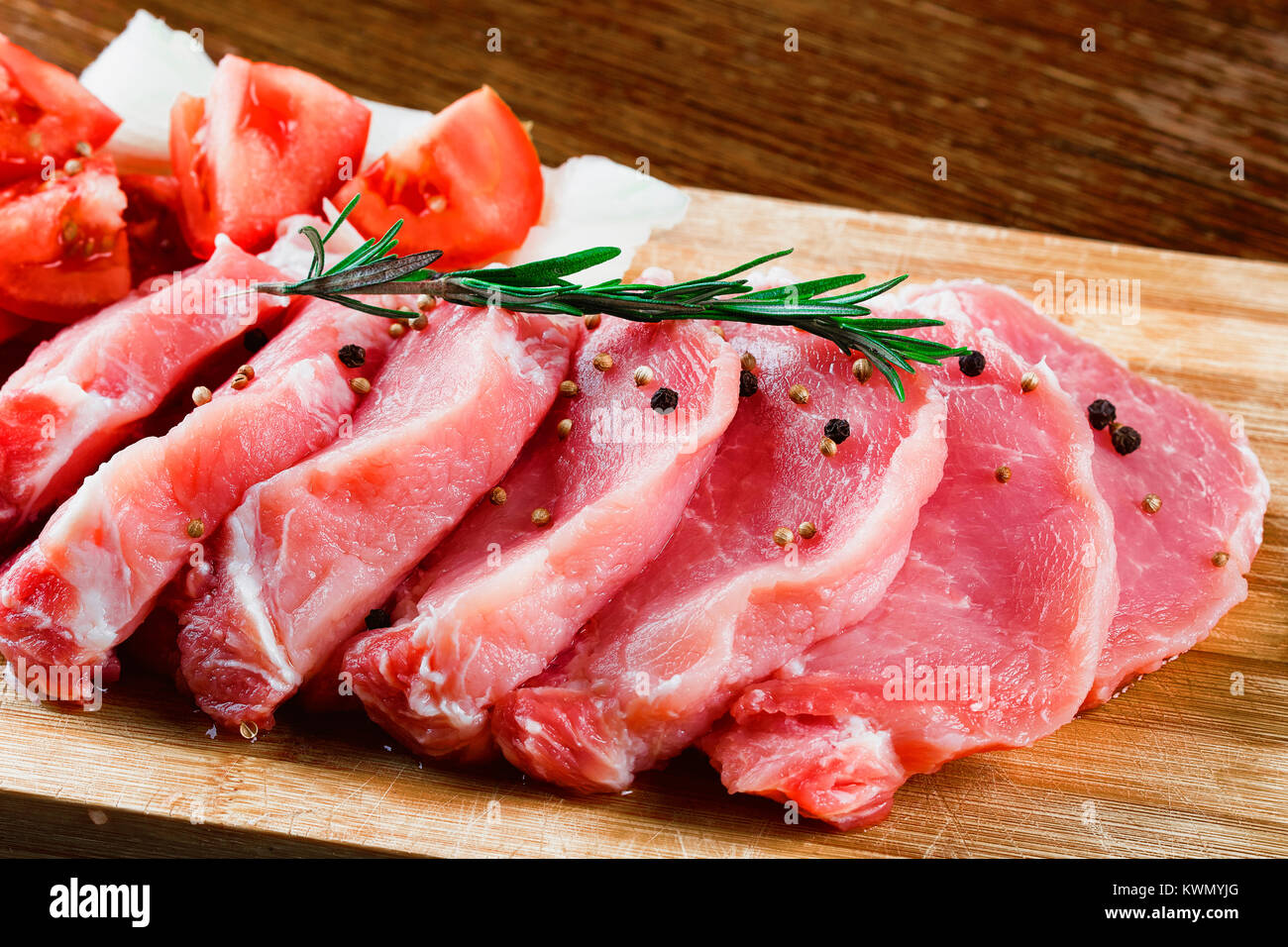 Raw meat being seasoned hi-res stock photography and images - Alamy