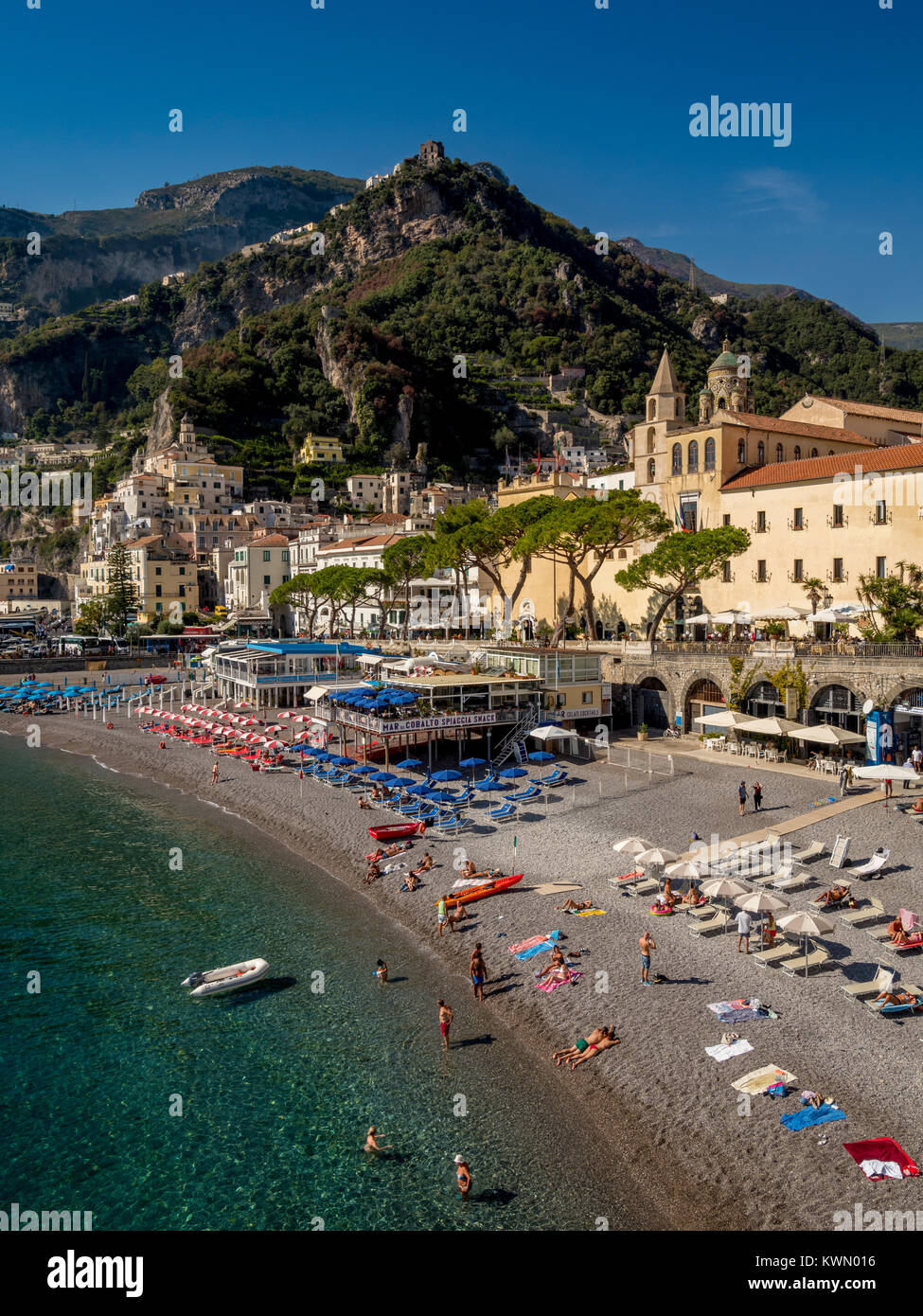 Amalfi beach umbrella hi-res stock photography and images - Alamy