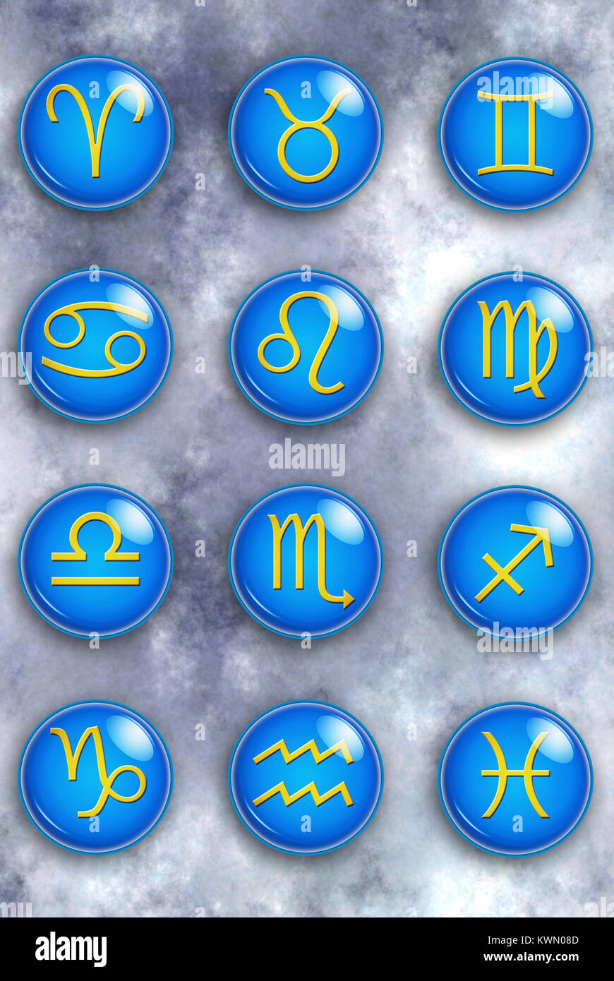 all signs of the zodiac Stock Photo - Alamy