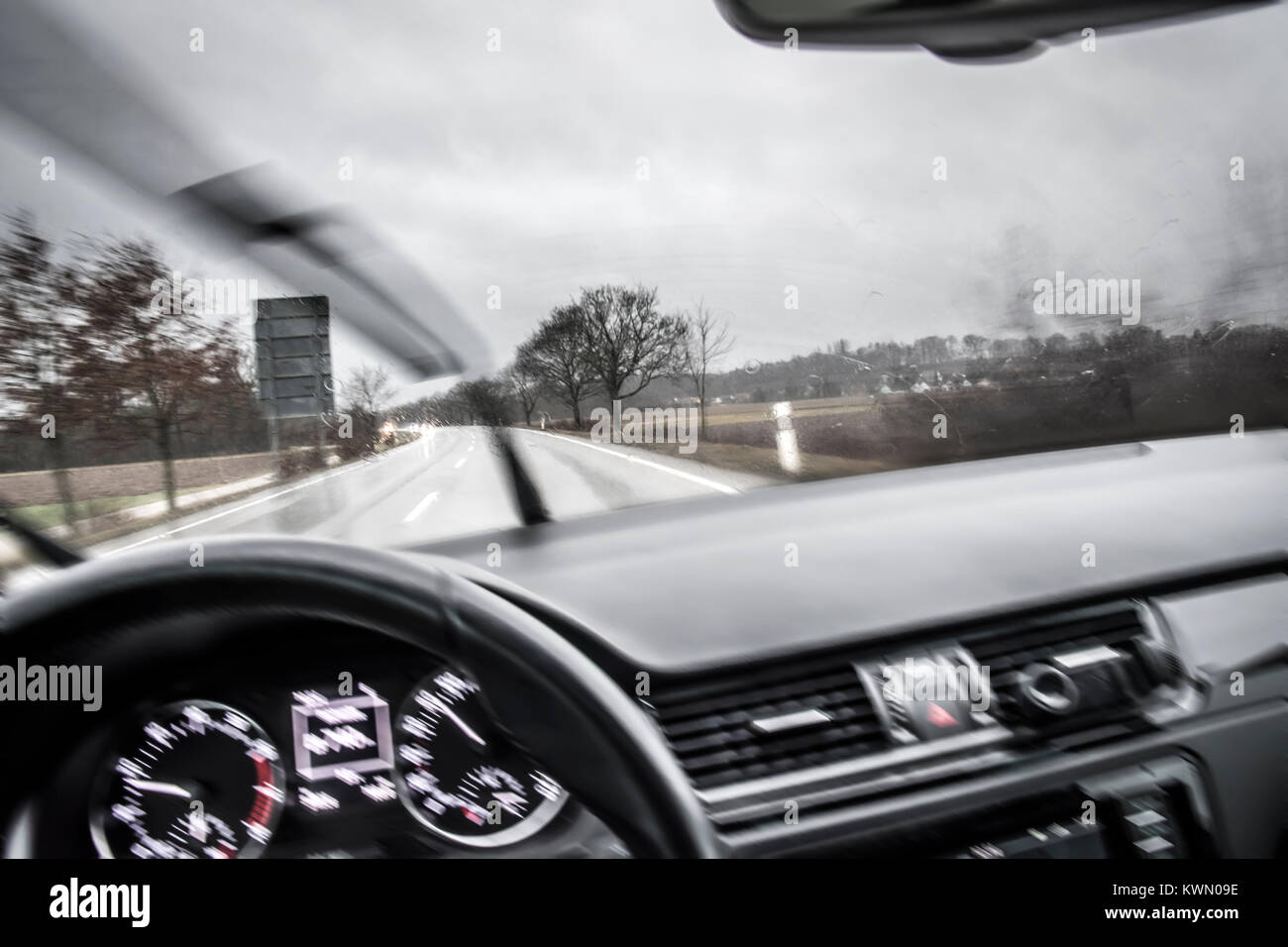 Windshield view from inside moving car hi-res stock photography and ...