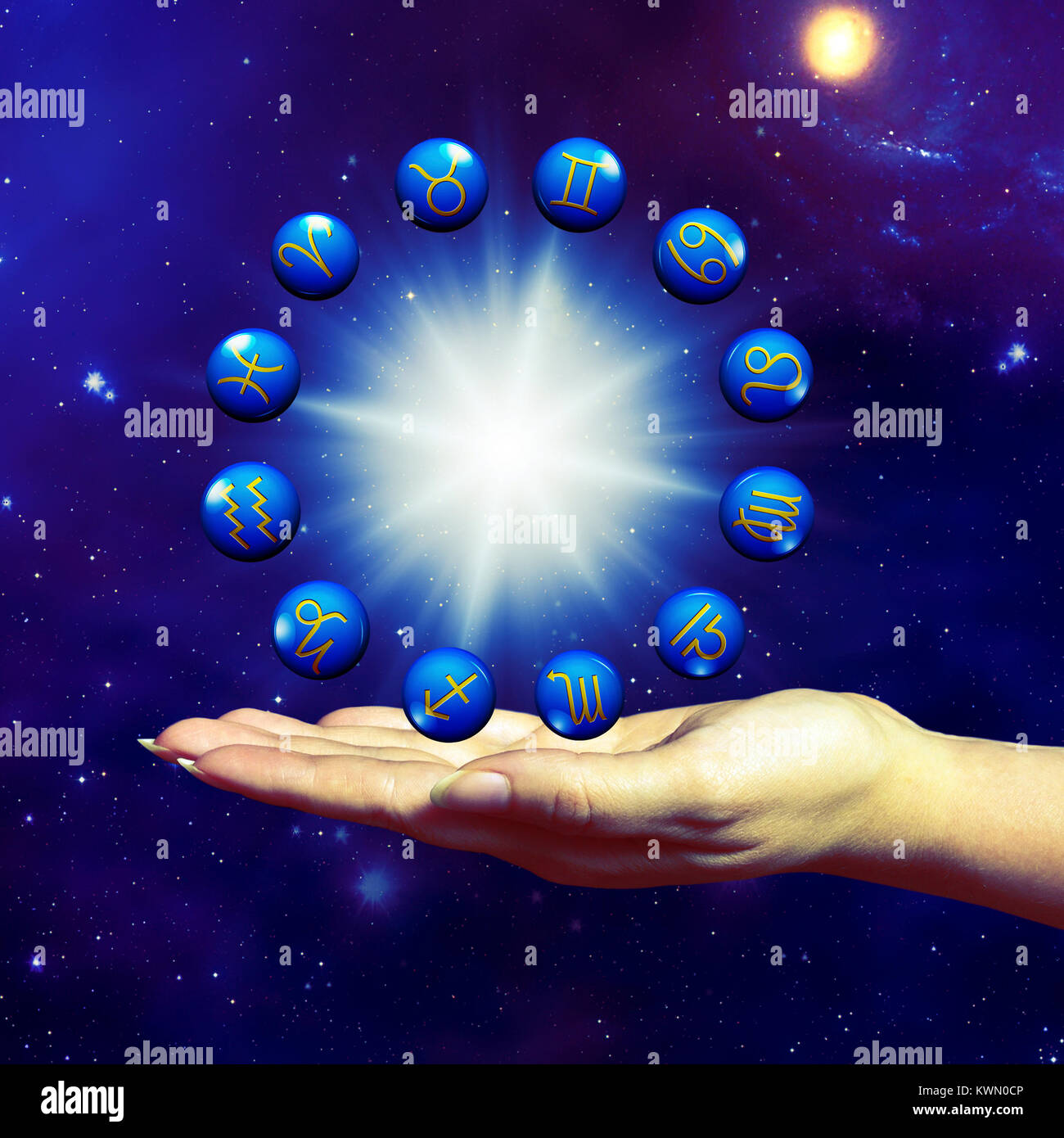 Female hand holding astrology wheel hi-res stock photography and images ...