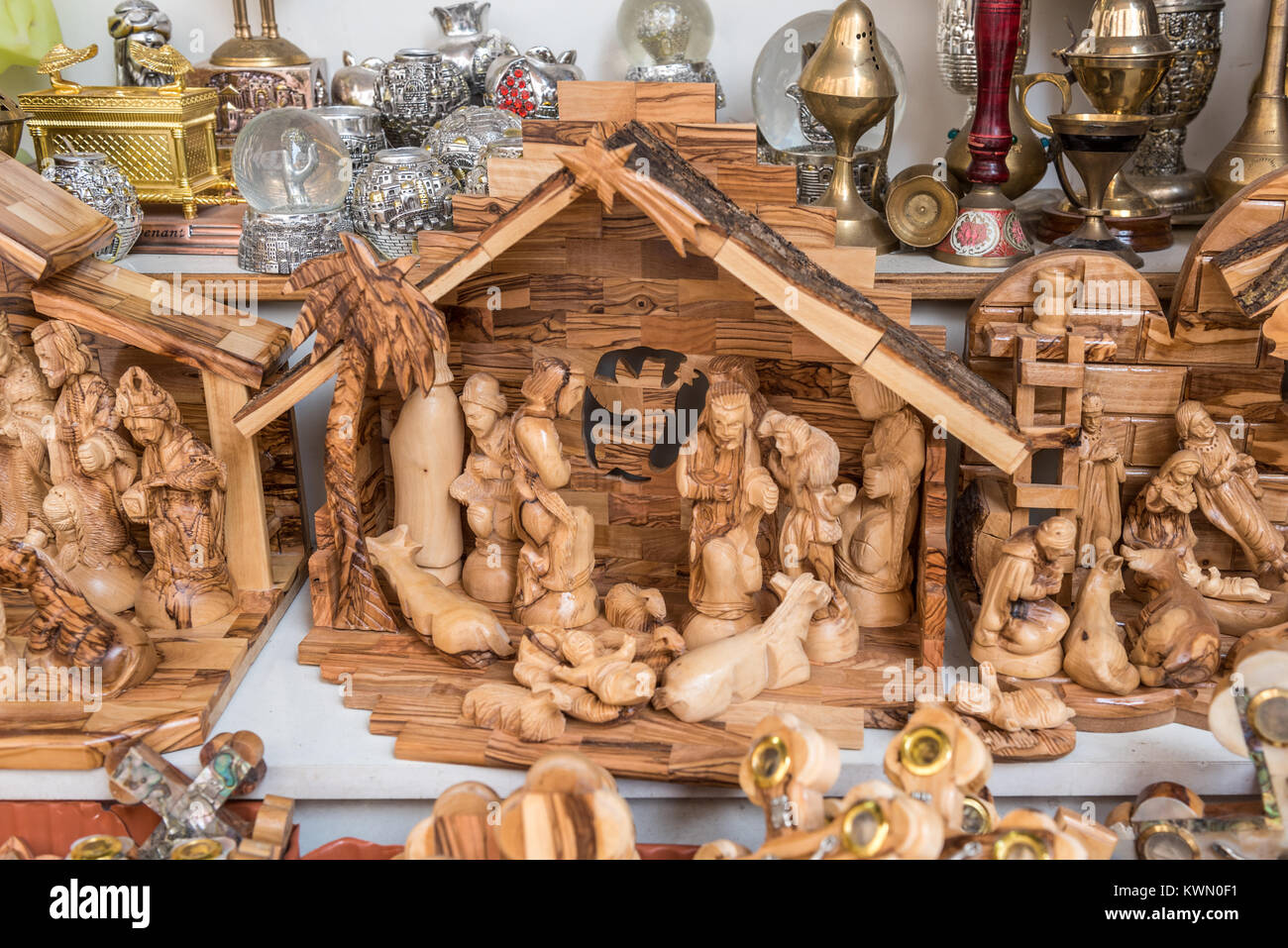 Israel, Jerusalem - 28 december 2017: Nativity scene sold in the Arab ...