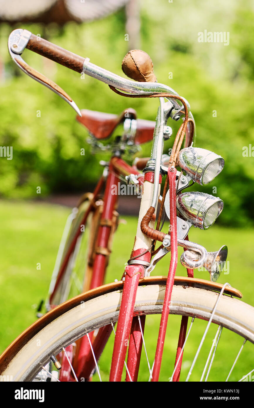 Retro bicycle in a park Stock Photo - Alamy