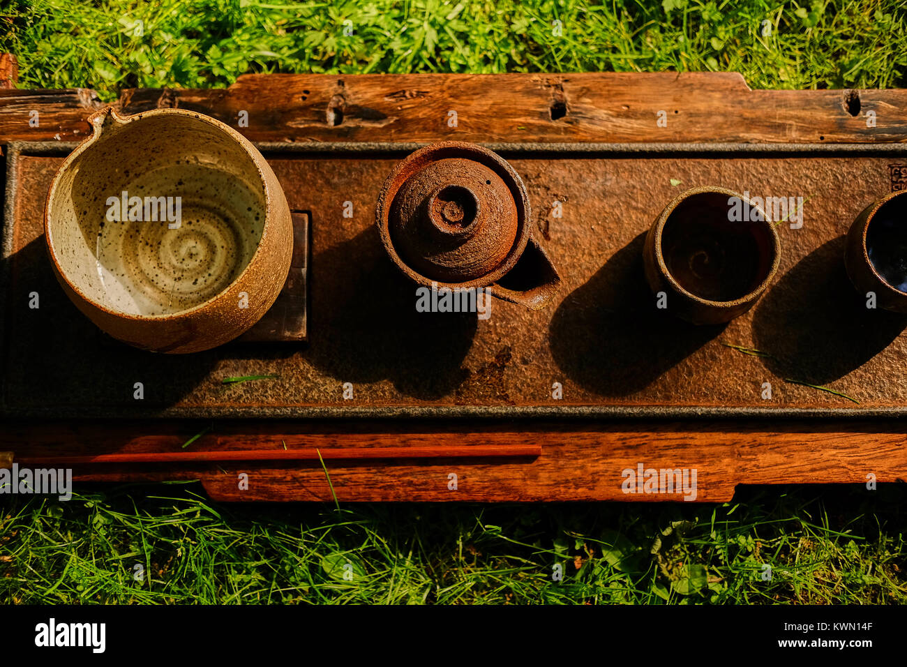 Chinese tea ceremony in a park Stock Photo - Alamy