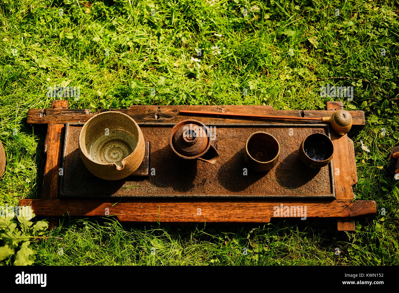 Chinese tea ceremony in a park Stock Photo - Alamy