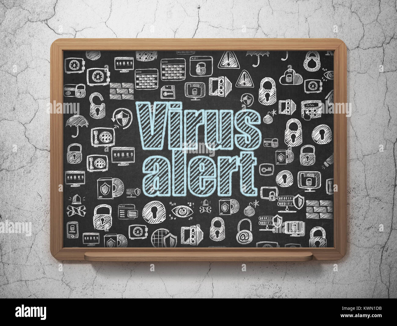 Safety concept: Virus Alert on School board background Stock Photo - Alamy