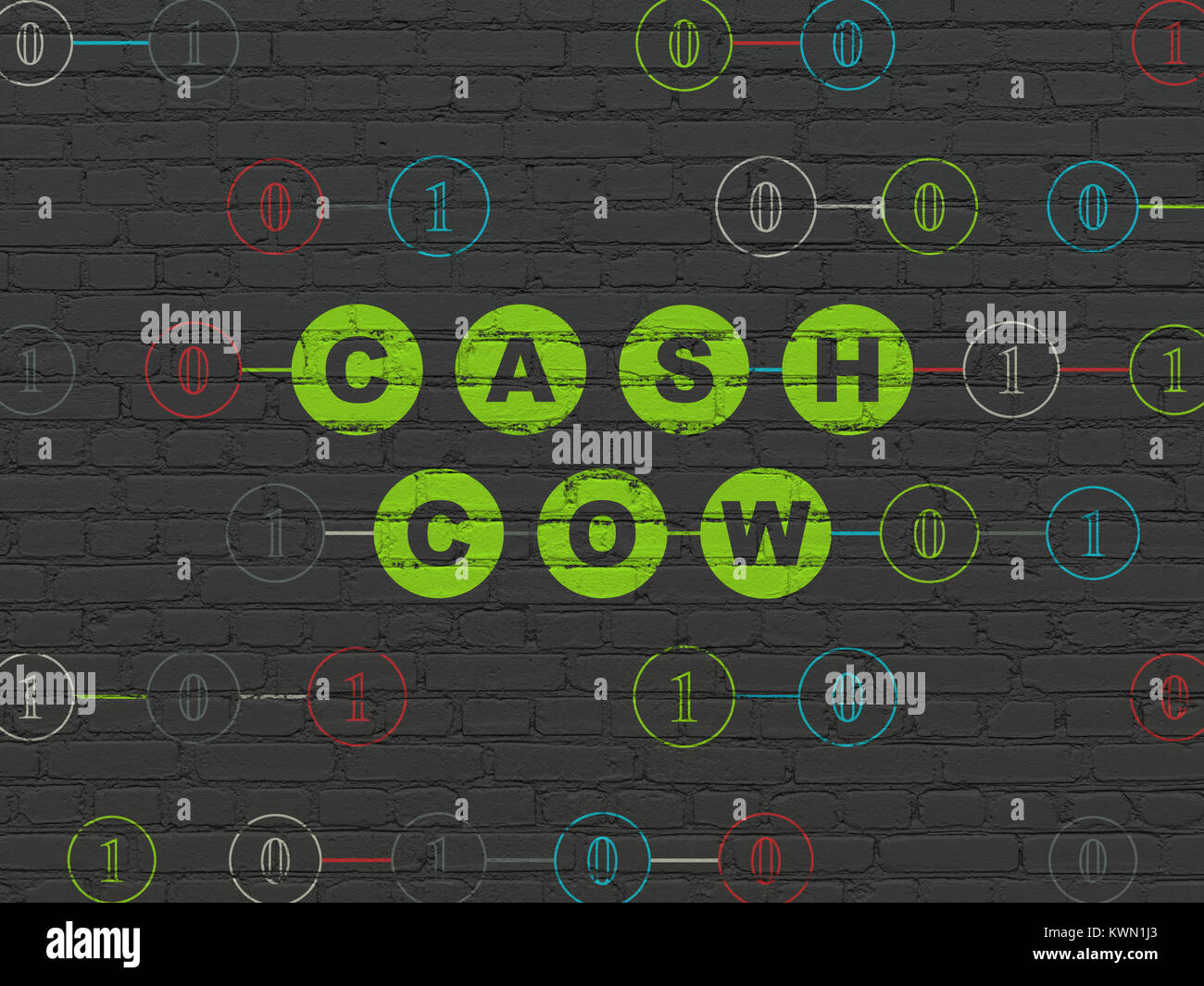 Finance concept: Cash Cow on wall background Stock Photo - Alamy