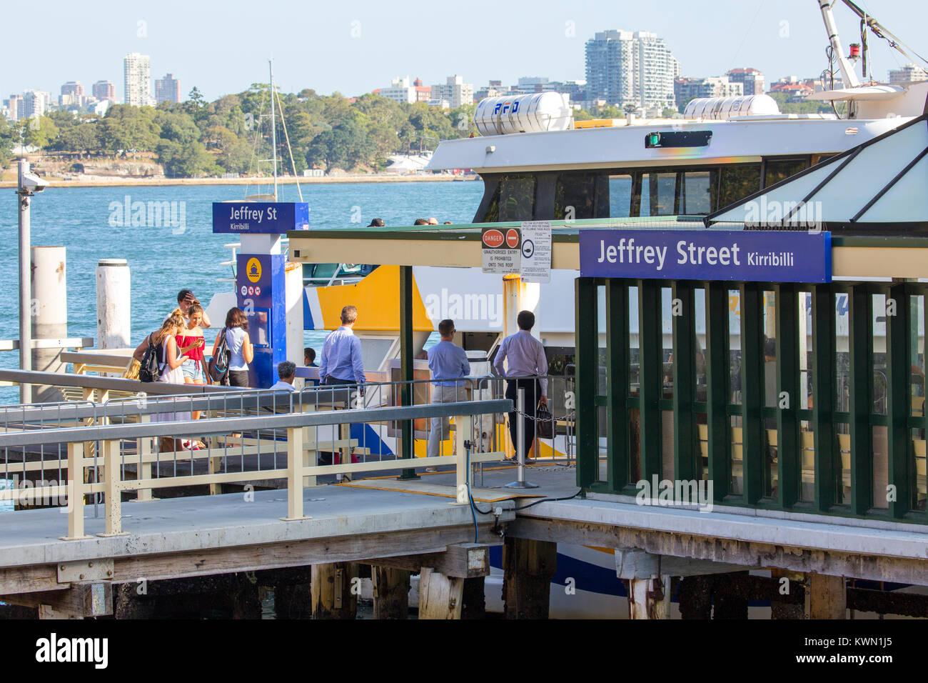 Manly fast ferry at Kirribilli jeffrey street ferry wharf for ...