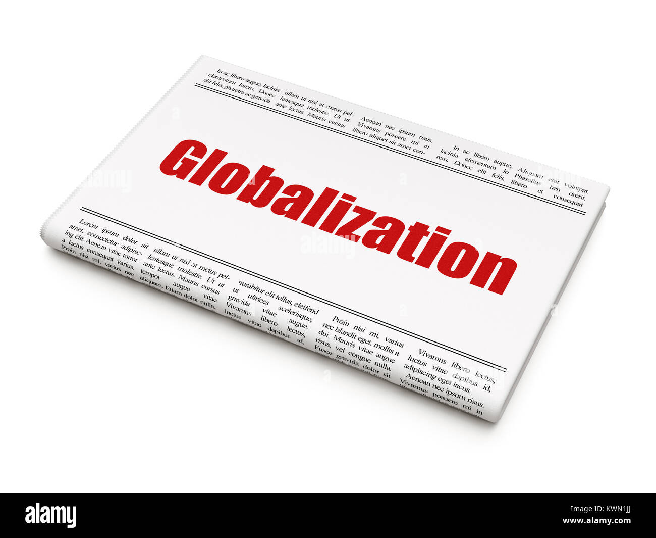 Finance concept: newspaper headline Globalization Stock Photo - Alamy