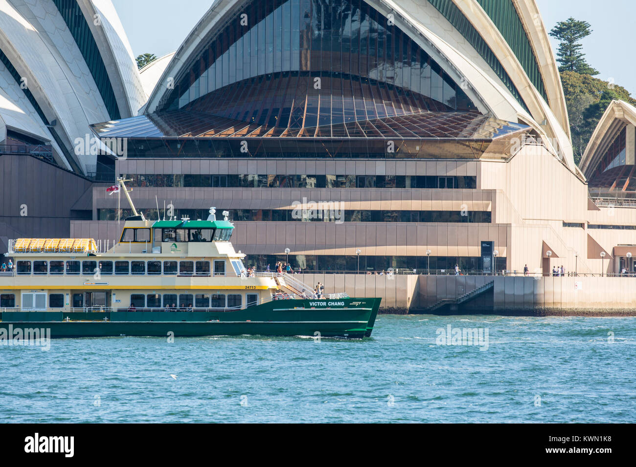 Sydney emerald class ferry named MV Victor Chang travelling past Sydney ...
