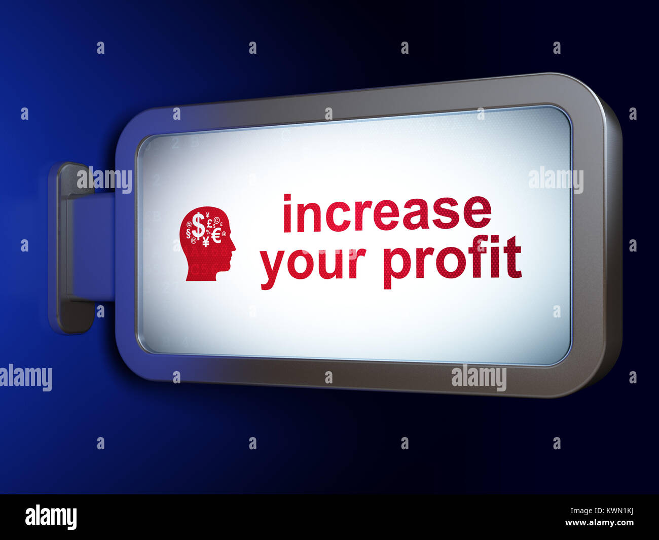 Business concept: Increase Your profit and Head With Finance Symbol on ...