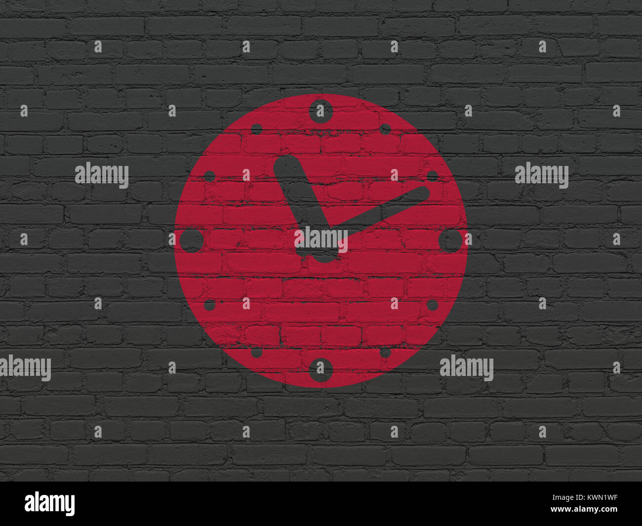 Time concept: Clock on wall background Stock Photo - Alamy