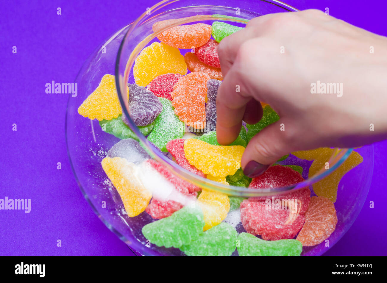 Gummy pot, colored candy Stock Photo - Alamy
